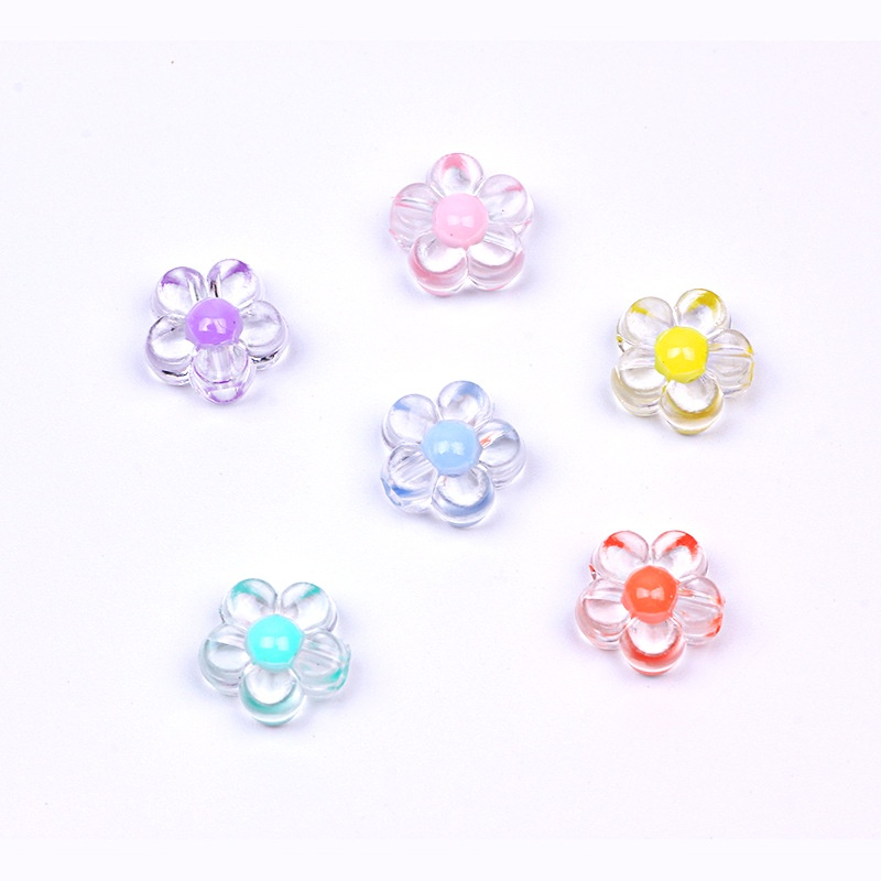 Jual 20 pcs - 12 mm Mote Manik Bunga Daisy Transparan Clear Bening ...