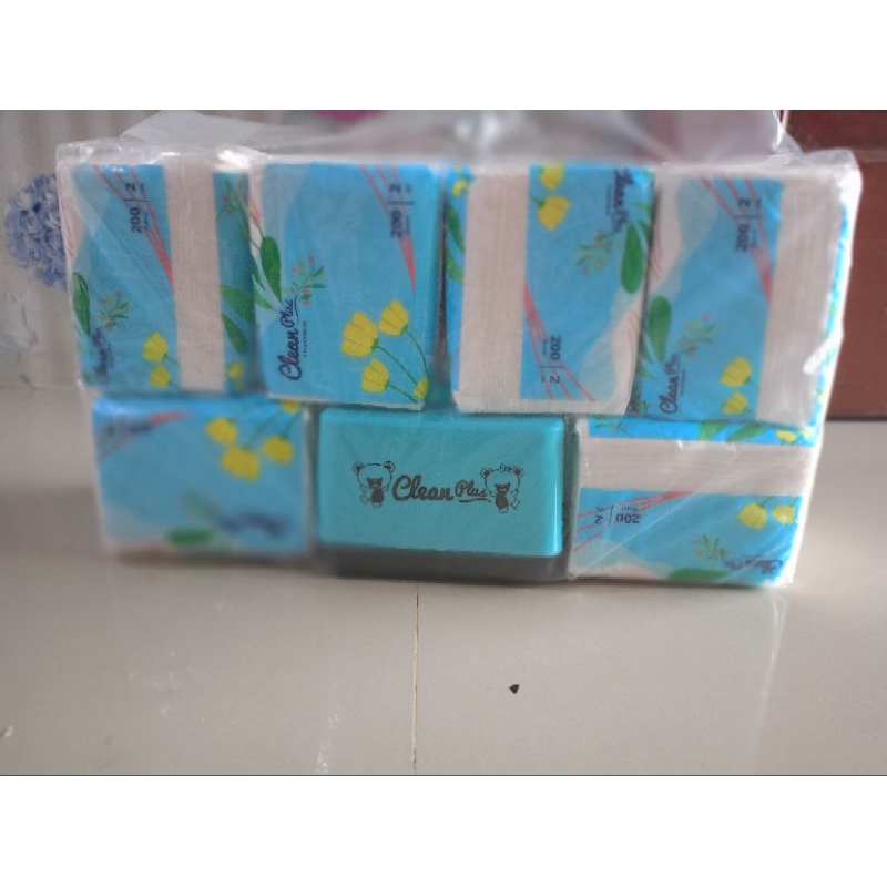 Jual Tissue cleanplus pop up kotak kecil 200 sheet 2 play paket 6 pack (free kotak tissue ...