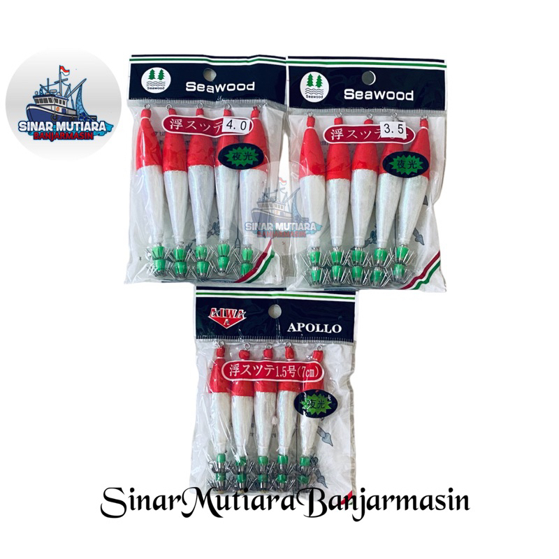 Jual Umpan cumi apollo | cumi bom merah putih ukuran 1.5 / 3.5 / 4.0 ...