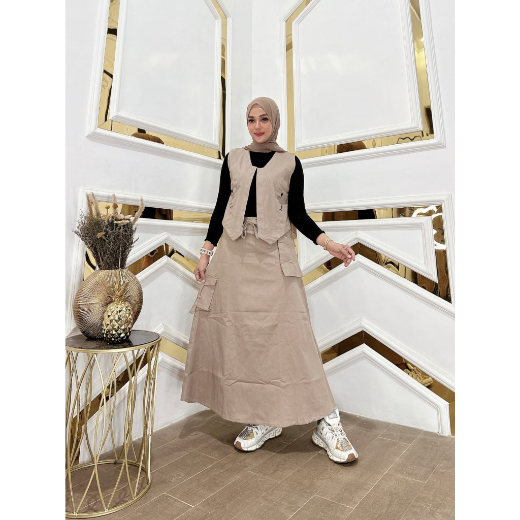 Jual One Set Ohara Cargo Bahan Katun Import Setelan Wanita Rompi ...