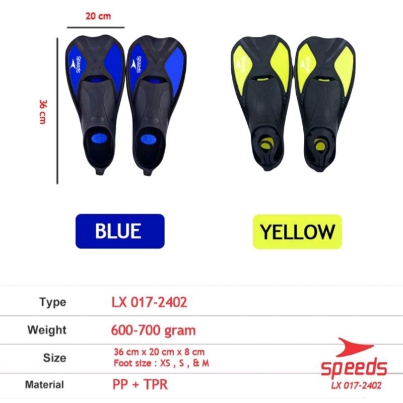 Jual SPEEDS Sepatu Kaki Katak Renang Fin Diving Renang Snorkeling ...