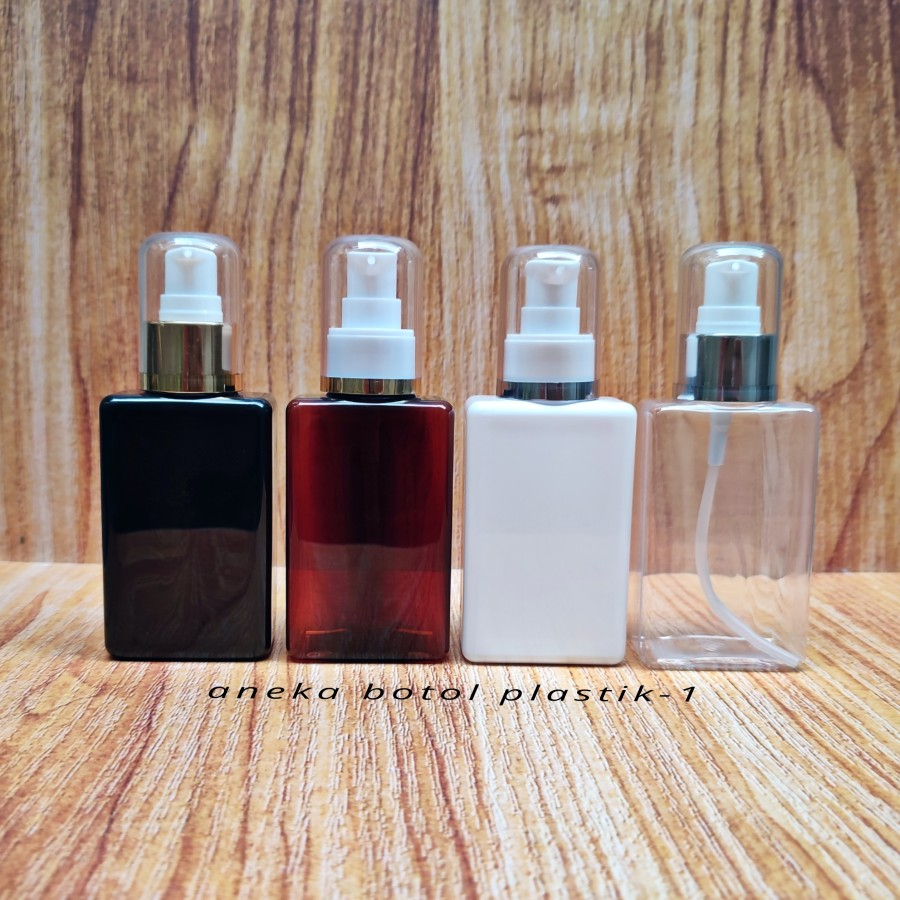 Jual Botol Pump Treatment 100ml Kotak / Botol Pet 100ml Kotak Tutup ...