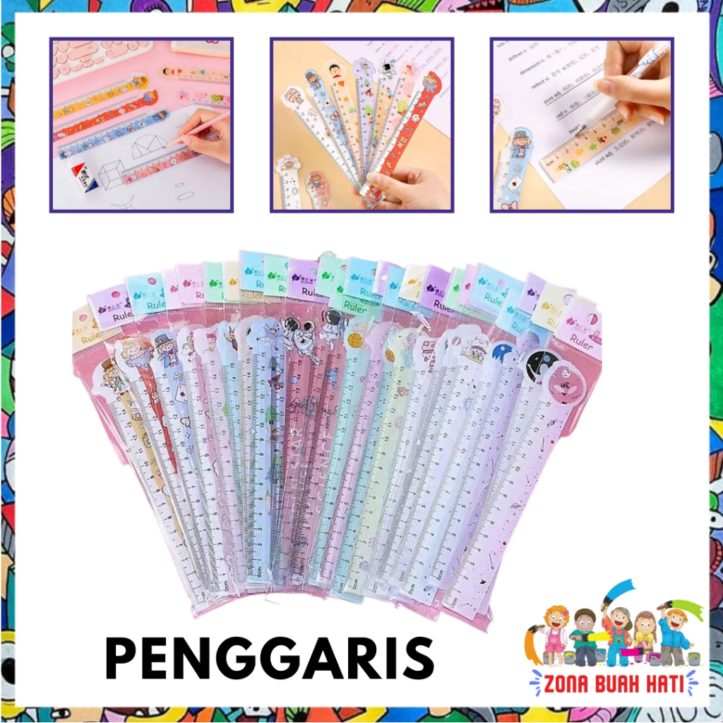 Jual ZBH Penggaris Lucu 15 Cm Penggaris Anak Pelajar Mahasiswa Motif ...