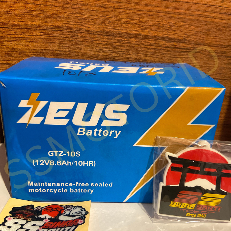 Jual AKI MOTOR GTZ10S ZEUS ORIGINAL STARTER BATTERY ACCU KERING HIGH ...
