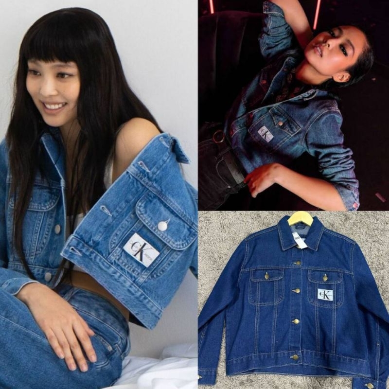 Jual Jacket Denim Jeans Cropped CKL Jennie Blackpink | Shopee Indonesia