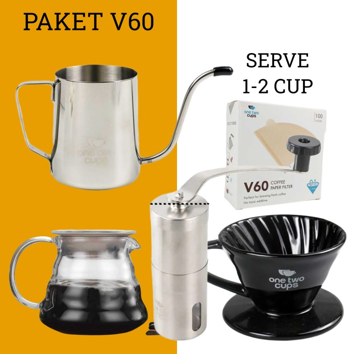 Jual Paket alat kopi v60 coffee manual brewing 1-2 serve grinder ...
