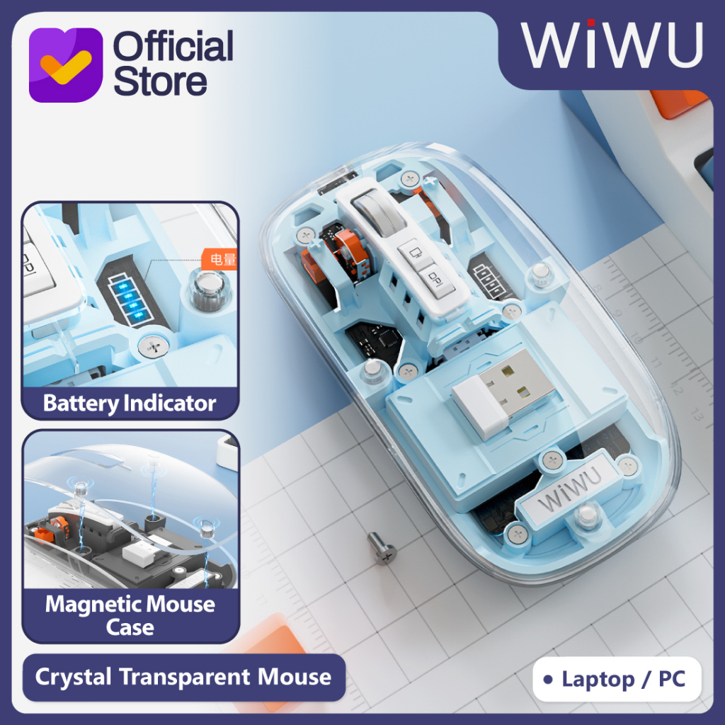 Jual Wireless Mouse WiWU Crystal Transparan for Laptop / PC | Shopee ...