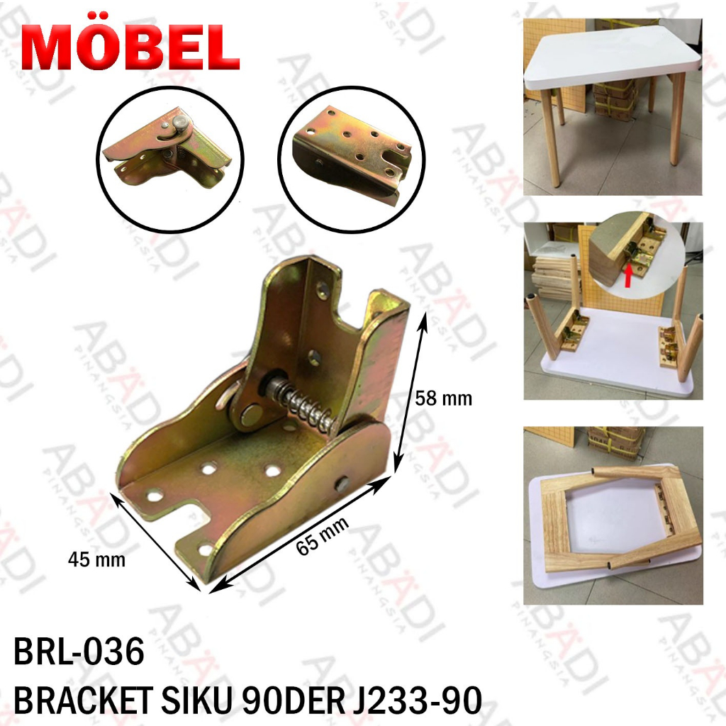 Jual Bracket Braket Siku Kaki Meja Lipat 90 Derajat Engsel Breket Kursi ...