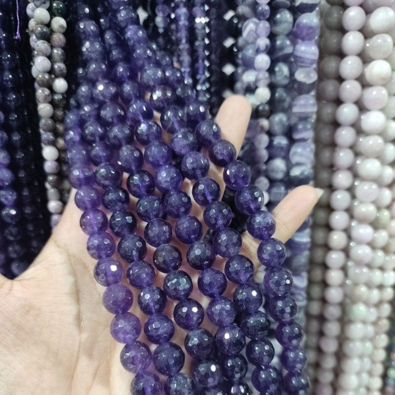Jual Manik Batu Alam Amethys Facet Perenceng | Shopee Indonesia