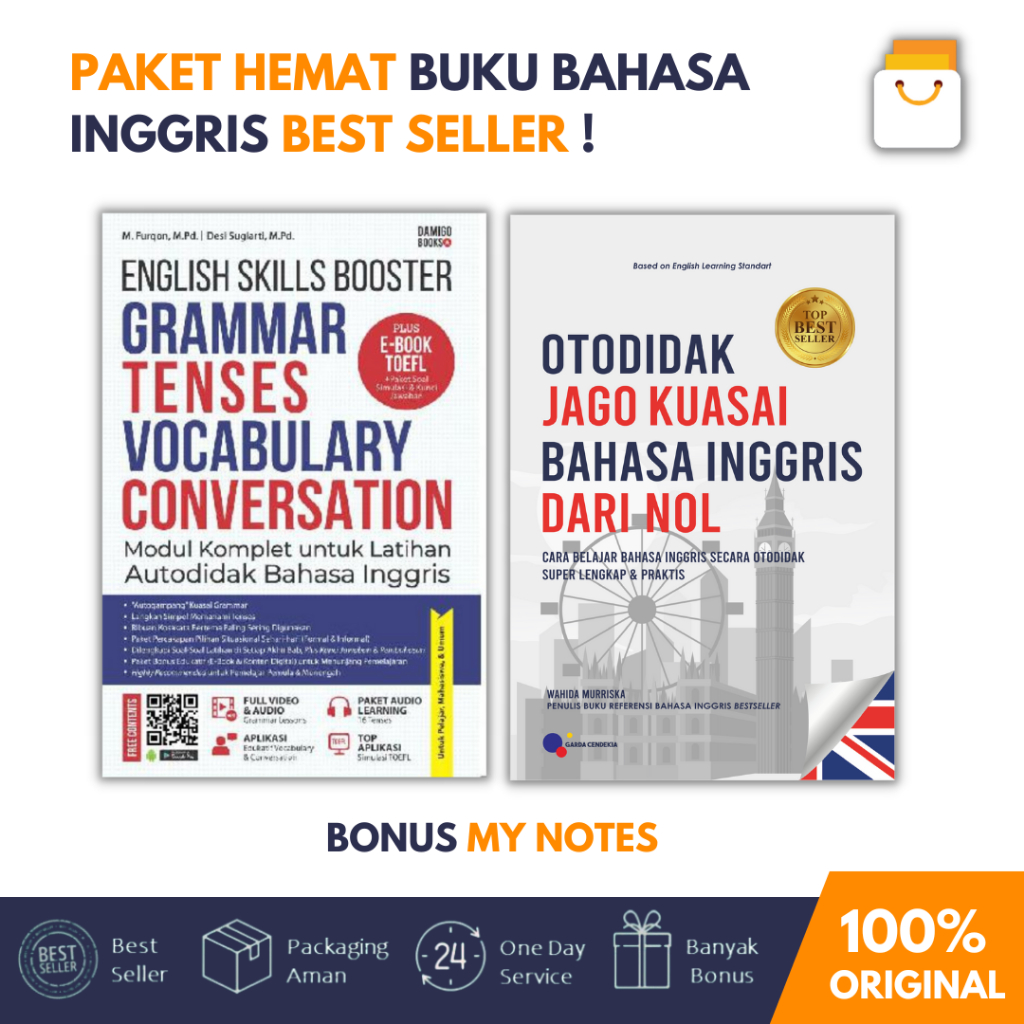 Jual Paket Hemat Buku Bahasa Inggris Best Seller ( English Skill Booster + Otodidak Inggris ...