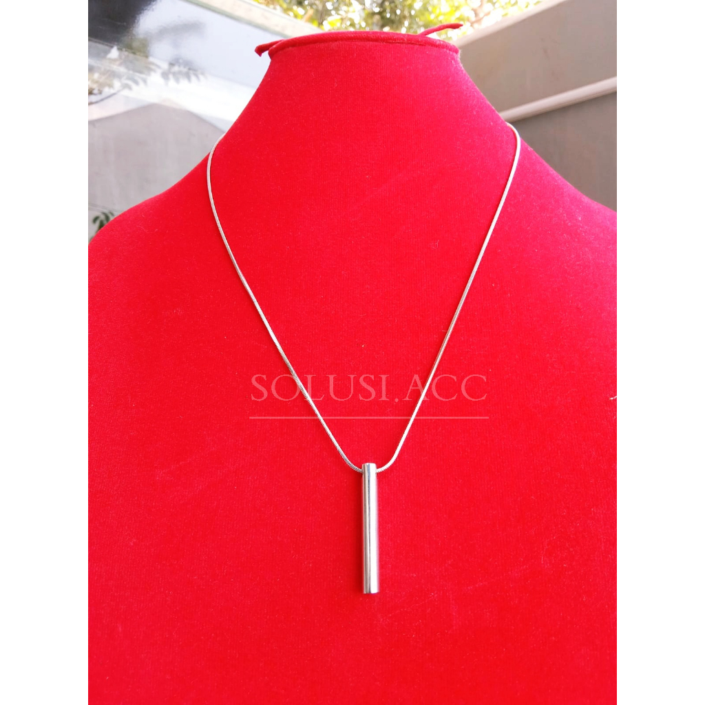Jual kalung titanium belut halus liontin model tabung anti karat pria ...