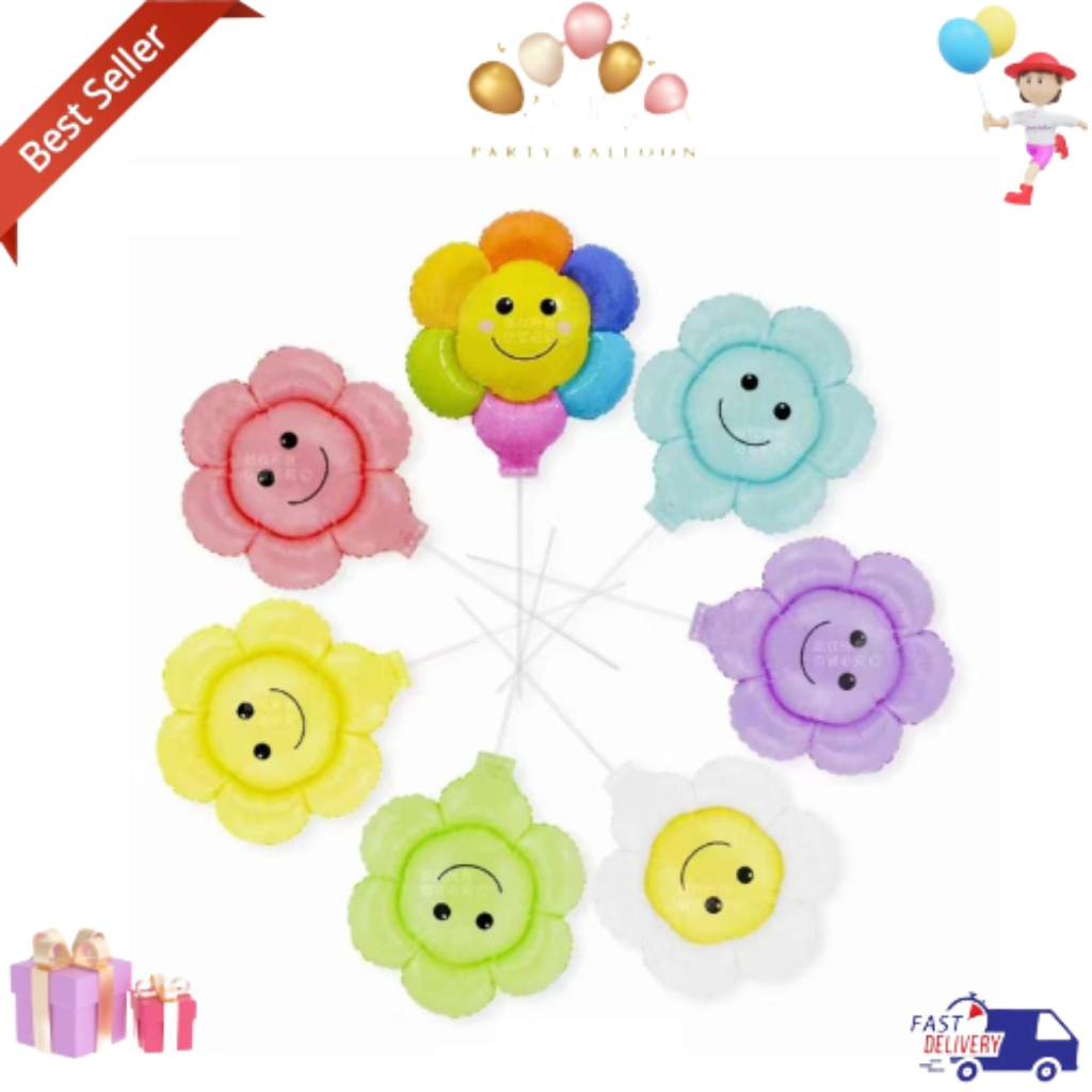 Jual Balon Stik Bunga Daisy Smile Balon Bunga Matahari LED Ukuran ...