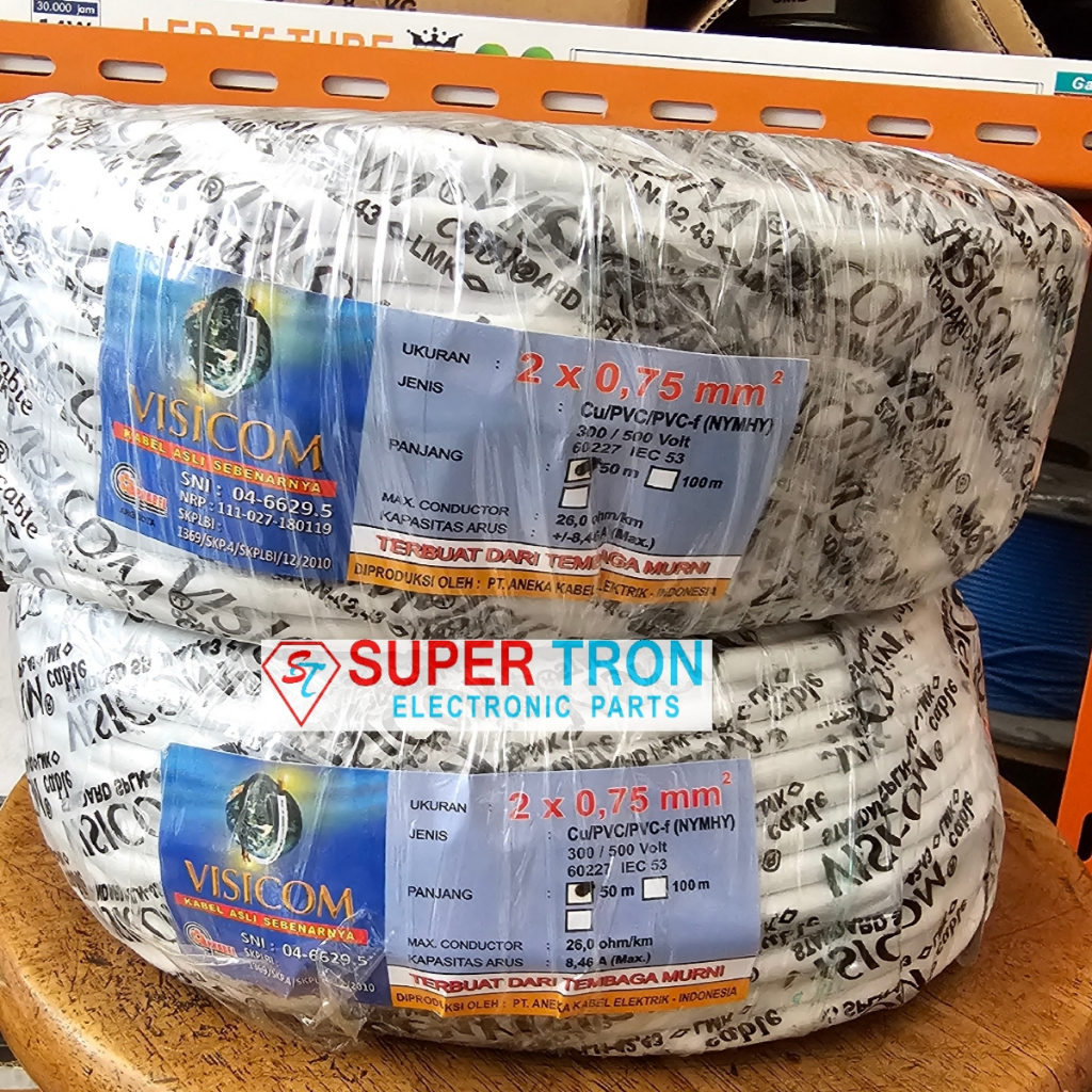 Jual Kabel Listrik Visicom Serabut NYMHY 2x0.75mm Meteran - 1Meter ...