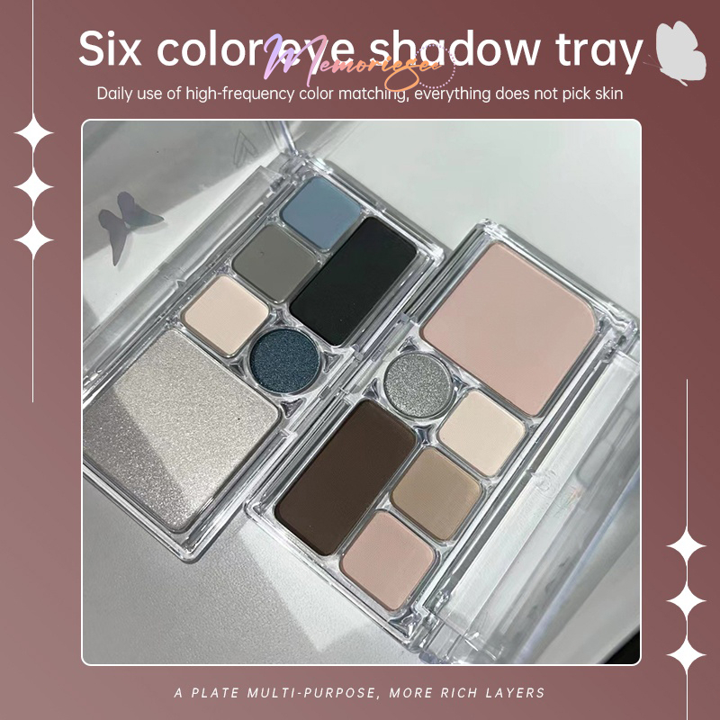 Jual COD&Ready JADED 6 Colors Eyeshadow Palette Matte Glitter Piring ...