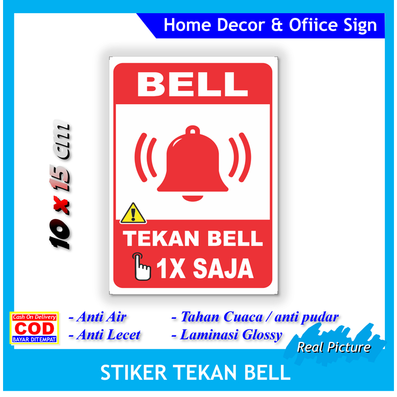 Jual Stiker label new tekan bell dering suara tamu sticker rumah toko ...
