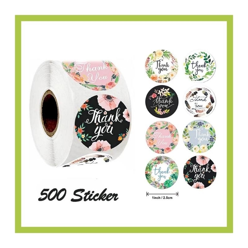 Jual Sticker Thank You/Sticker Terima Kasih/1 ROLL 500 Sticker | Shopee ...