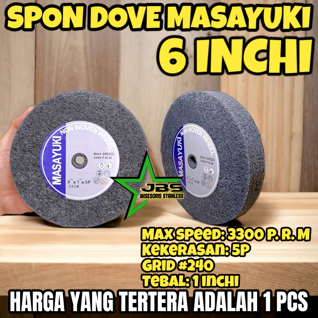 Jual Non Woven Wheel/spon dove poles 6" grit #240 MASAYUKI | Shopee ...