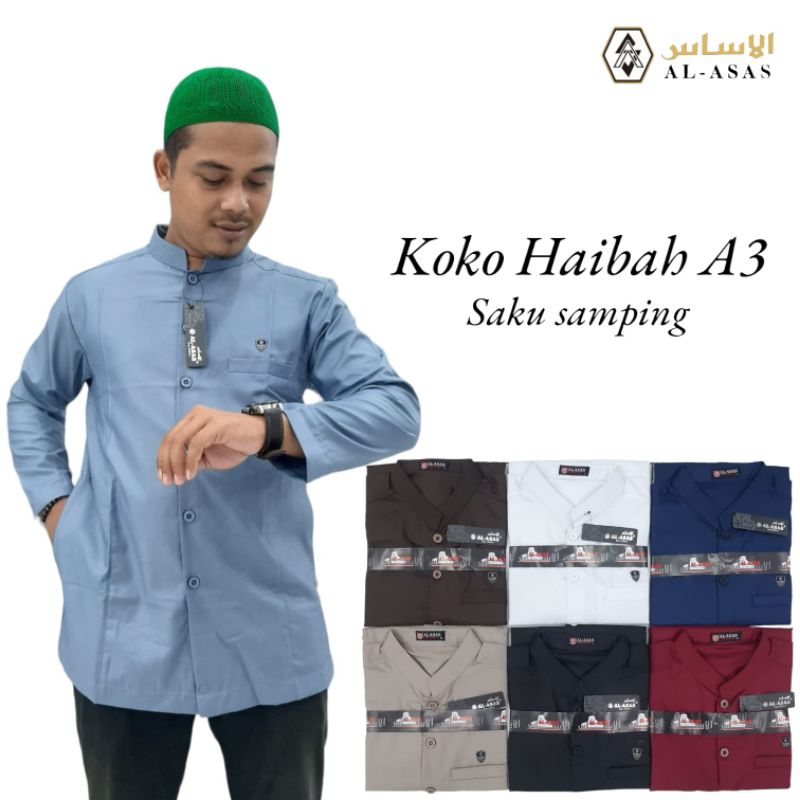Jual AL ASAS Koko Haibah motif A3 Saku samping (saku bobok) | Shopee ...