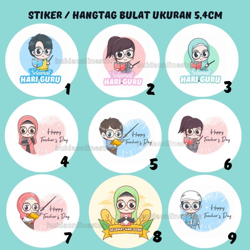 Jual Stiker Selamat Hari Guru Label Hangtag Happy Teachers day Bulat ...