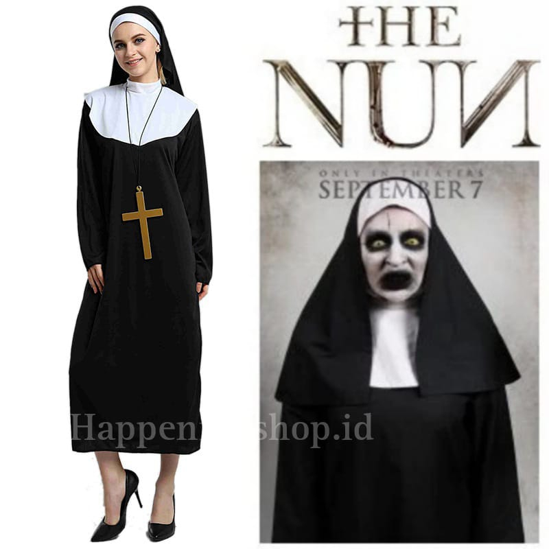 Jual Cosplay Valak The Nun Biarawati Kostum Halloween Hantu Serem Bisa