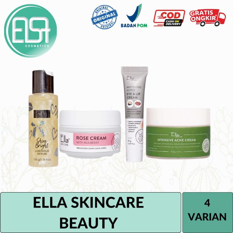 Jual ELLA Skincare whitening rose cream / eye&lip cream formula 2 in 1 ...