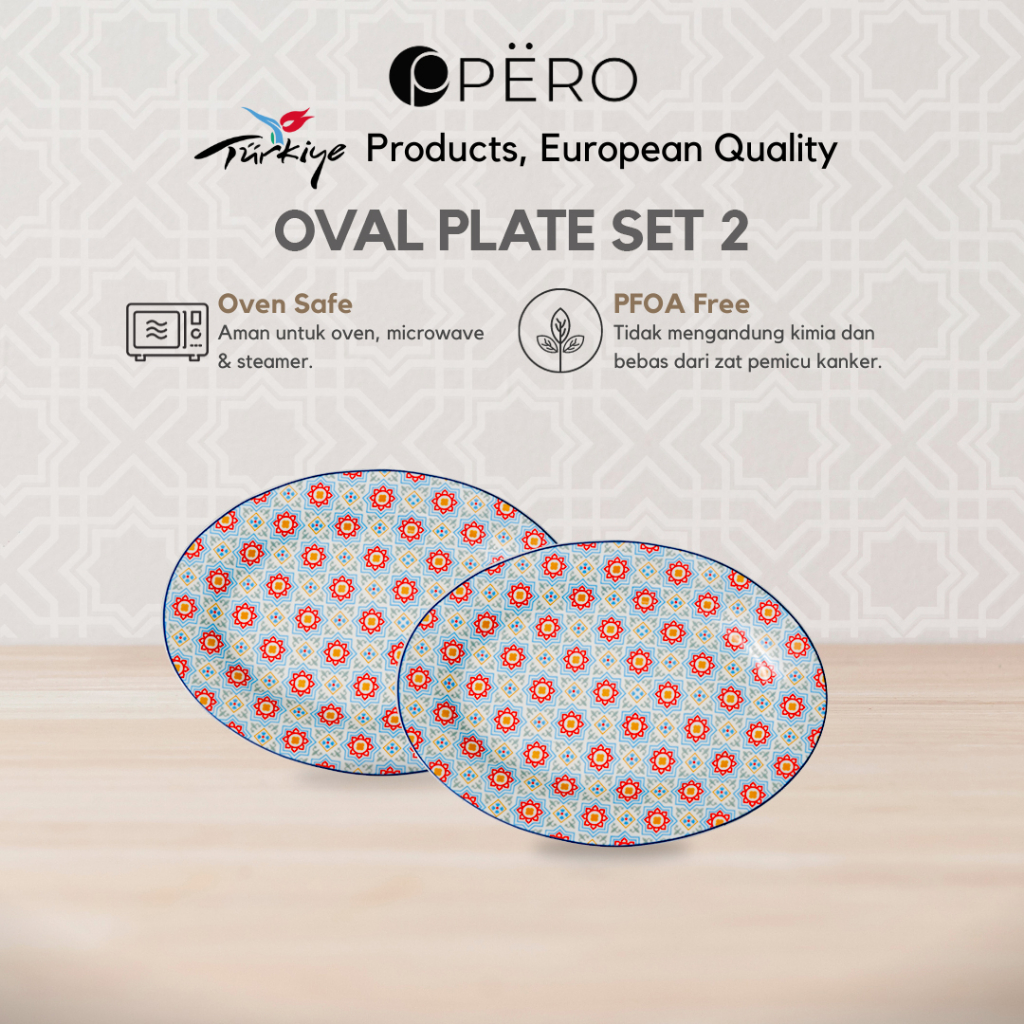 Jual Pero Oval Serving Plate / Piring Saji Set Oval dengan motif Turki ...
