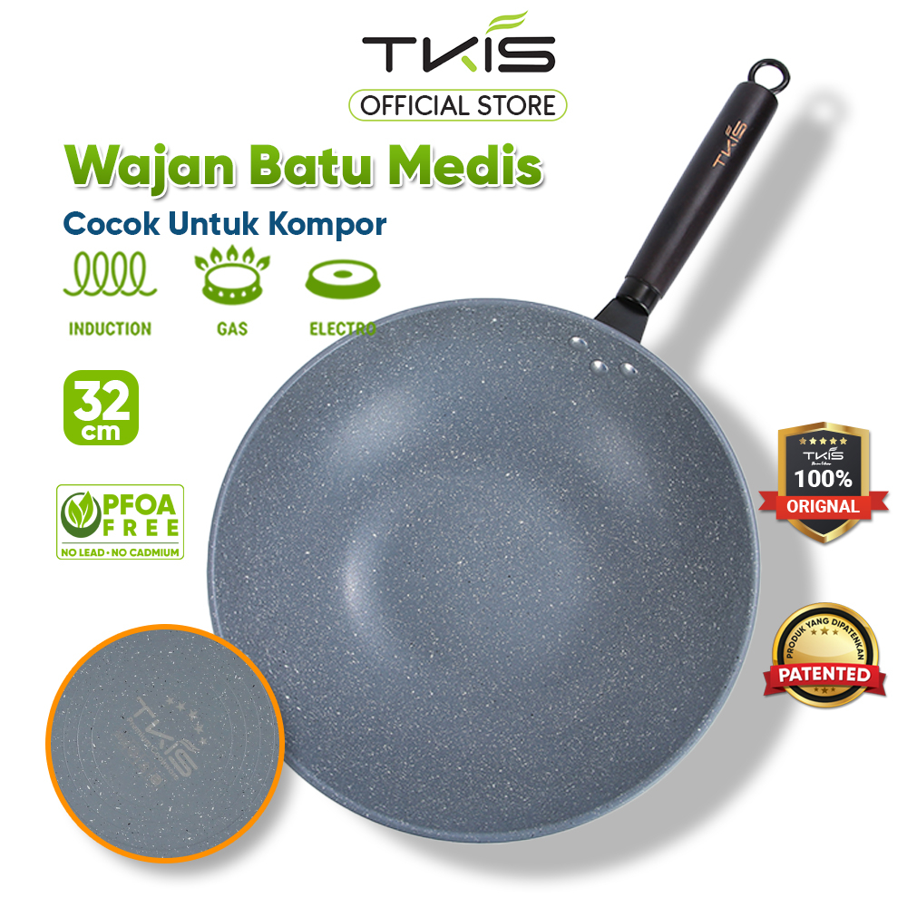 Jual TKIS Wajan Anti Lengket 32cm Vulcan Grey Panci Wok pan ...
