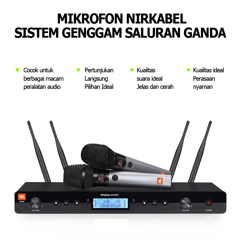Jual mic wireless JBL/original VM·X8,mic wireless,mic karaoke,wireless ...