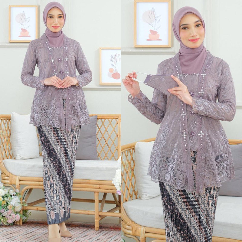 Jual Permata Olshop / Set Kebaya Kutu Baru Payet / Kebaya Modern / Kebaya Kartini / Kebaya ...