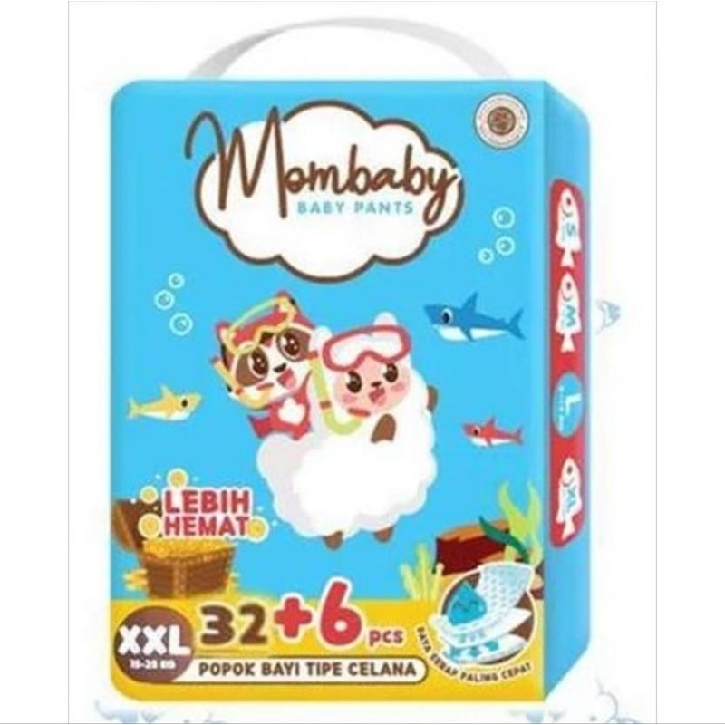 Jual Mombaby PANTS MEGA PACK Diaper Popok || S54+6 M50+6 L42+6 XL36+6 XXL32+6 Mom baby Diaper ...