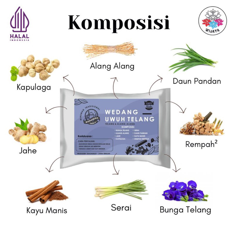 Jual Uwuh BungaTelang Original (Wedangan Solo) ISI 10 PCS | Shopee ...