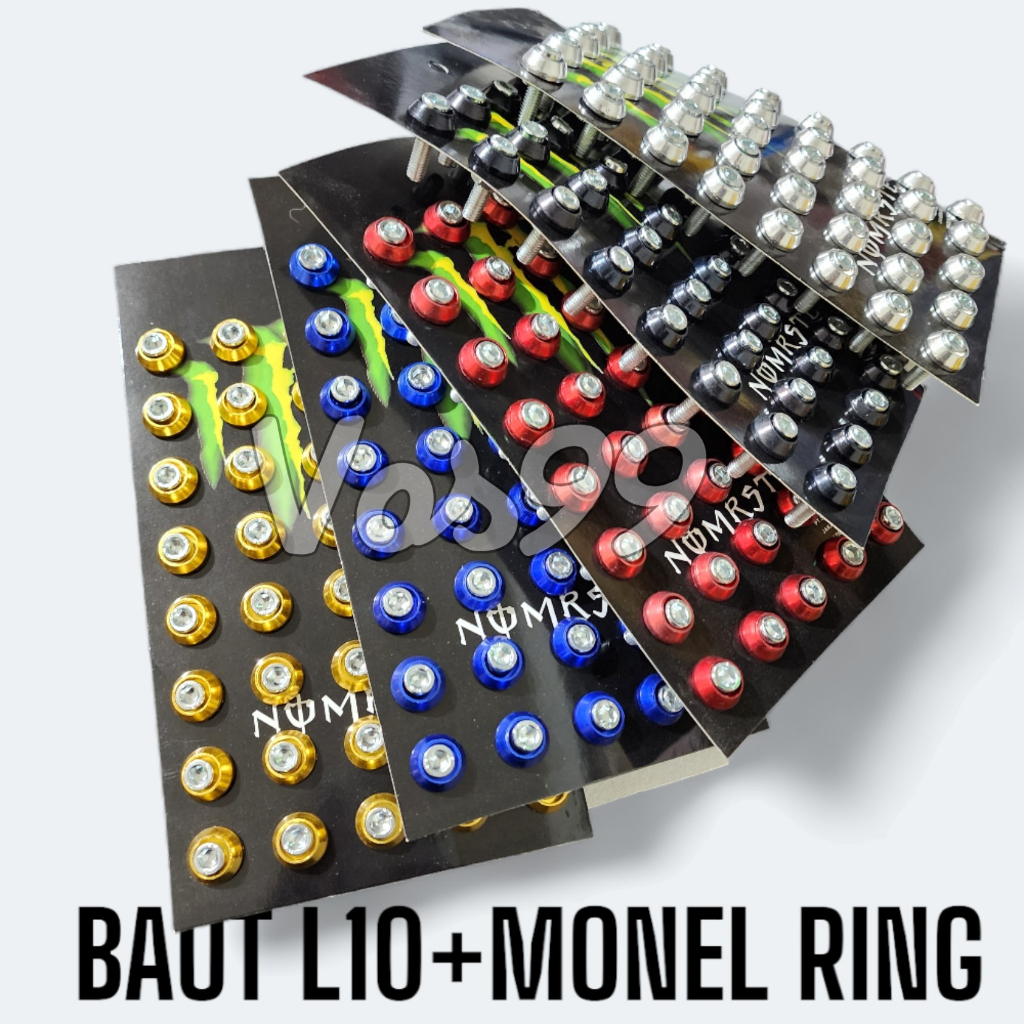 Jual Baut L10 + Ring Monel Variasi Universal - Baut Monel isi 40 pcs ...