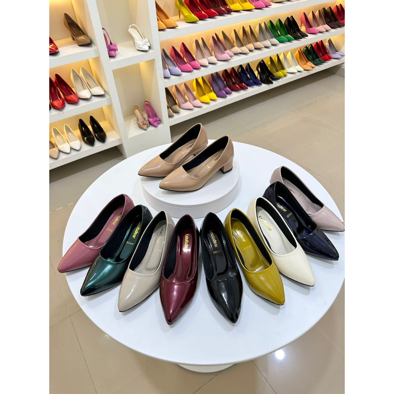 Jual Sepatu pansus wanita bahan glossy tapak tahu 5 cm | Shopee Indonesia