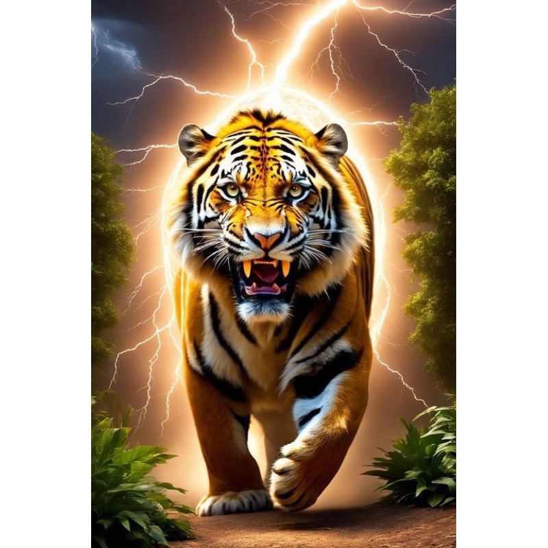 Jual Poster Cetak, HARIMAU KUNING, Ukuran JUMBO, 100x70cm DAN 150x100cm ...