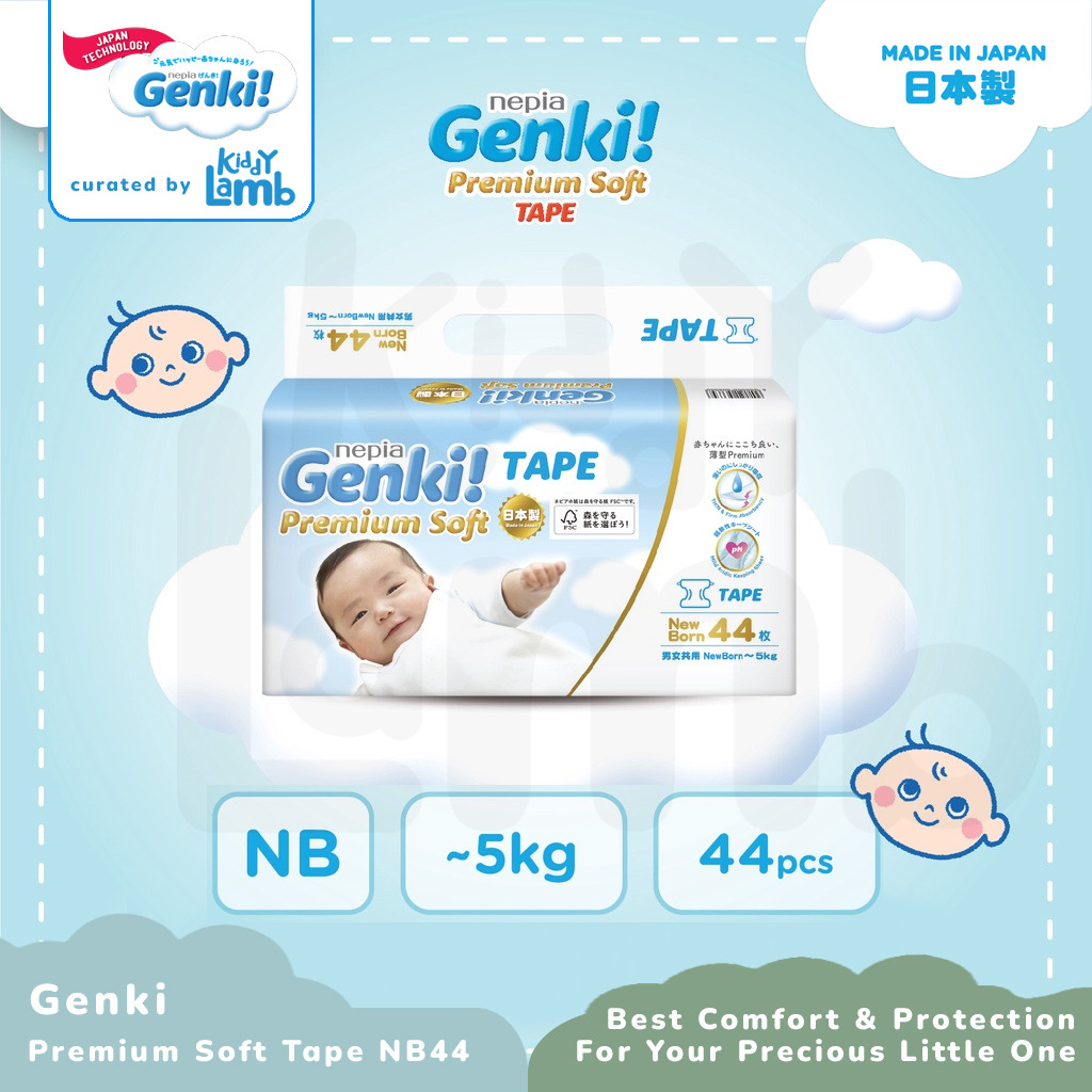 Jual Nepia Genki Premium Soft Tape NB44, S72, M64, L54, XL44 / Diapers Popok Anak Bayi Balita ...