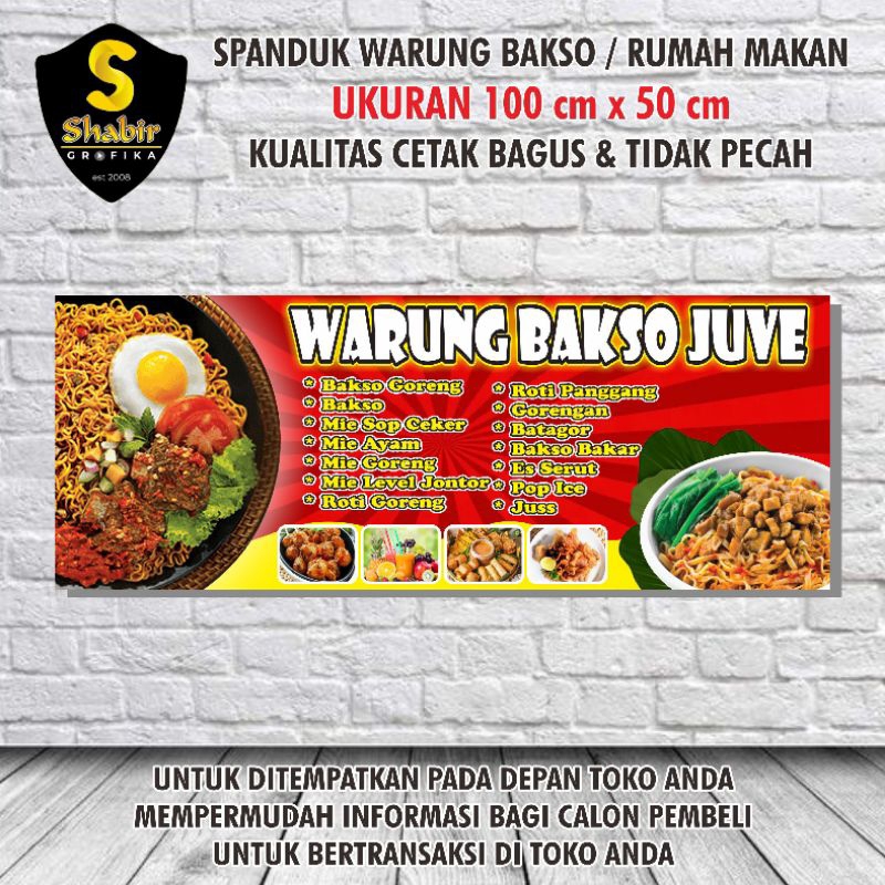 Jual SPANDUK WARUNG BAKSO, RUMAH MAKAN, DLL | Shopee Indonesia