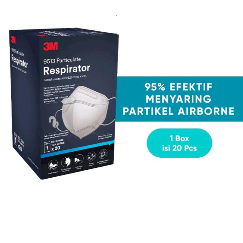 Jual Masker Respirator 3M KF94/KN95 9513 Particulate Kecil Sesuai ...