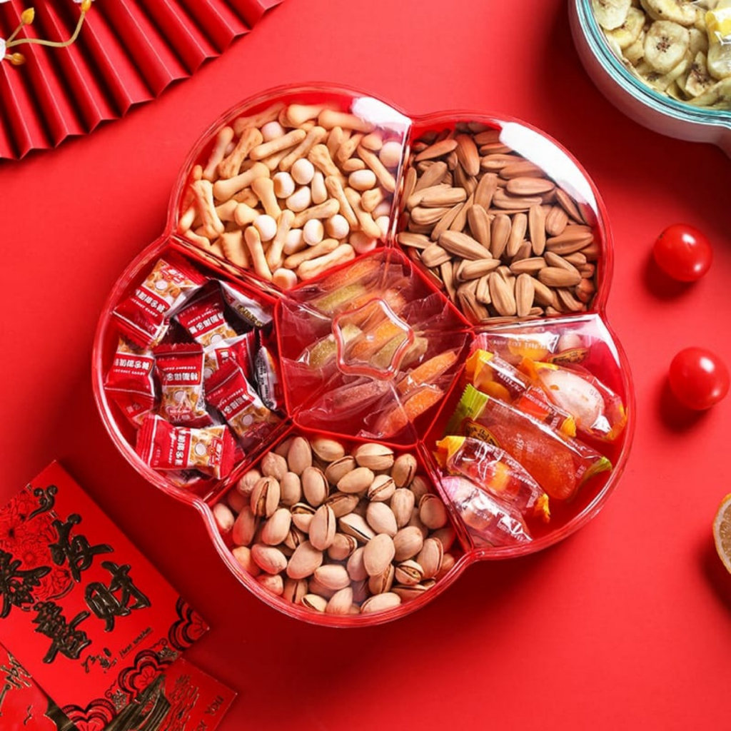 Jual Kotak snack 6 sekat 1 tingkat/Tempat penyimpanan snack permen ...