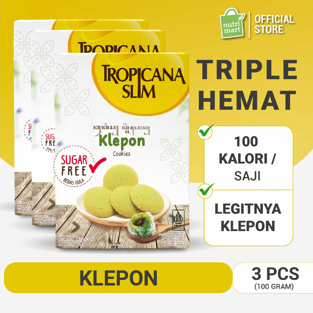 Jual Triple Pack - Tropicana Slim Klepon Cookies (5 Sachet) - Snack ...