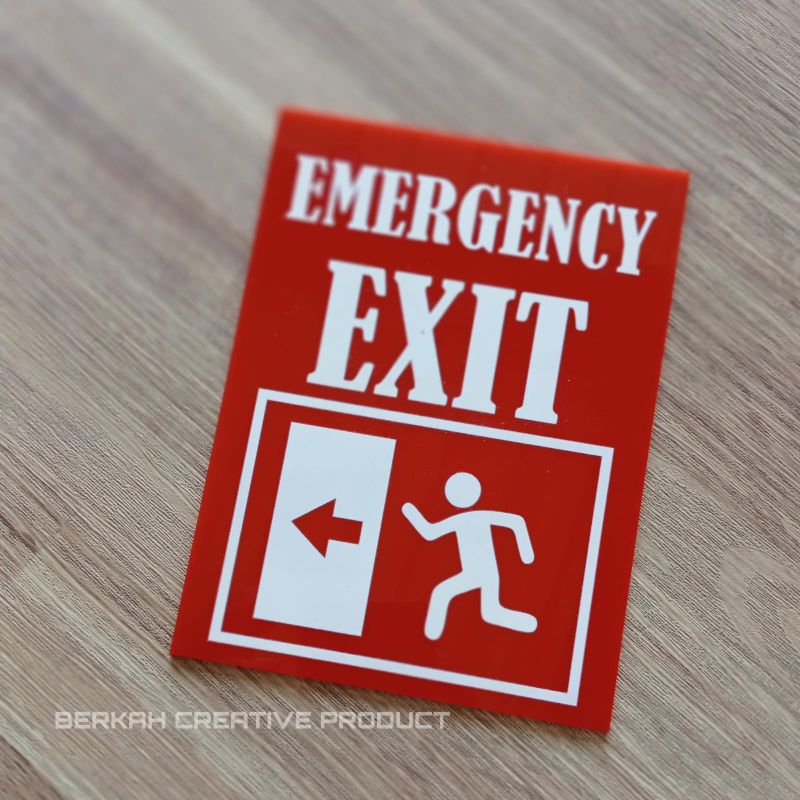 Jual Sign Tanda Label Emergency Exit Akrilik | Shopee Indonesia