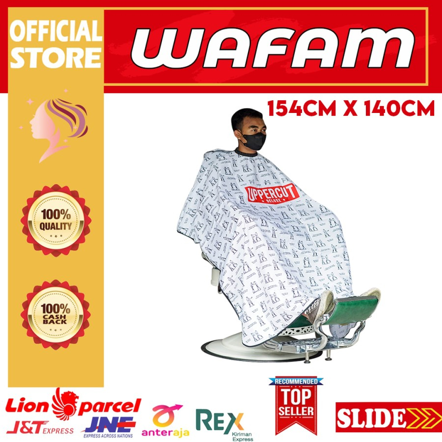 Jual CAPE REPLIKA UPPERCUT WHITE / KIP BARBER / KEP POTONG RAMBUT ...