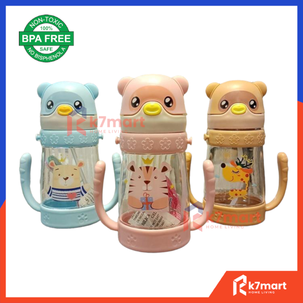 Jual K7MART HU18 BOTOL ANAK LUCU KARAKTER ANIMALS 380ML / BOTOL ANAK ...