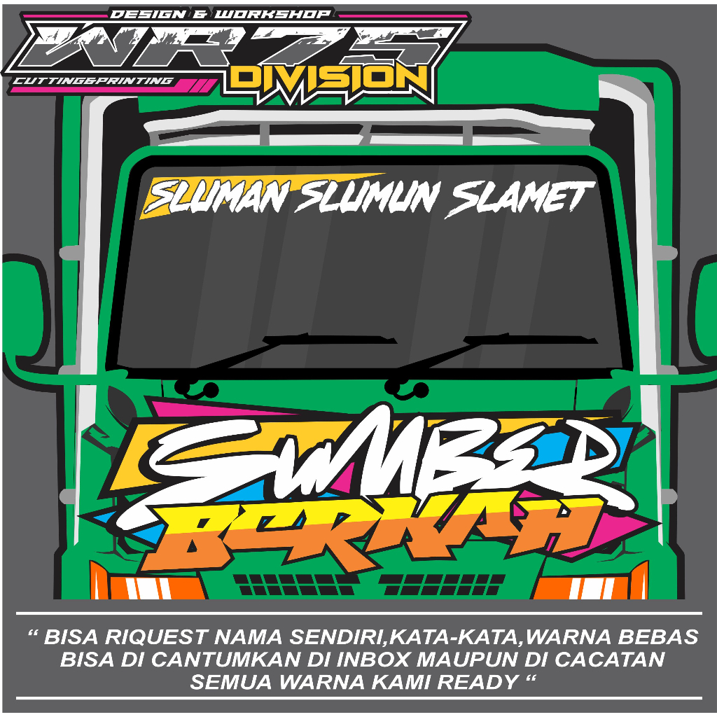 Jual STIKER KABIN TRUCK PICKUP ELF GIGA HINO DUTRO BAHAN CUTTING ...