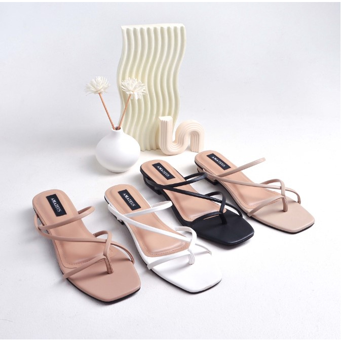 Jual Sandal AMARE Sandal Heels 3cm Hak Tahu Chunky Wanita Sandal Tali ...