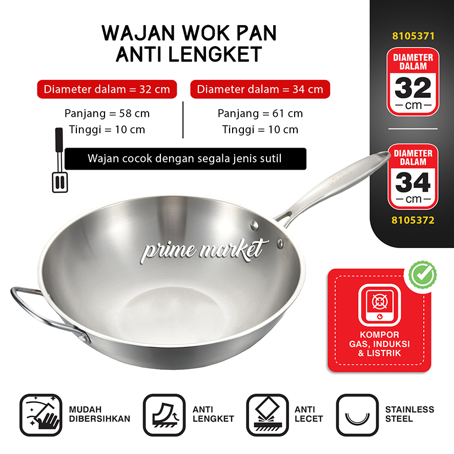 Jual Wajan Stainless Steel Anti Lengket Wajan Penggorengan Anti Lengket ...