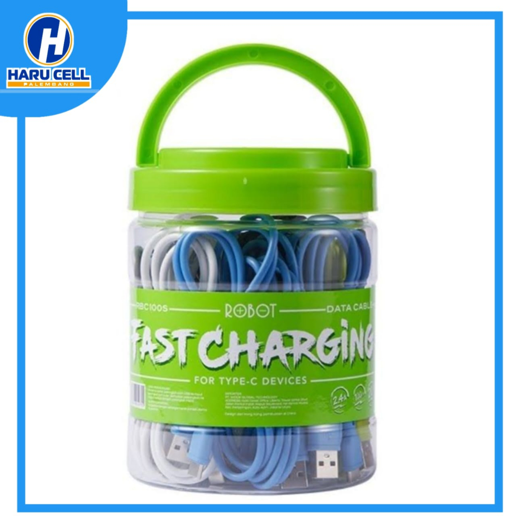 Jual Kabel Data ROBOT RBC100S 2.4A Colorful (Type C) ORIGINAL - Garansi ...
