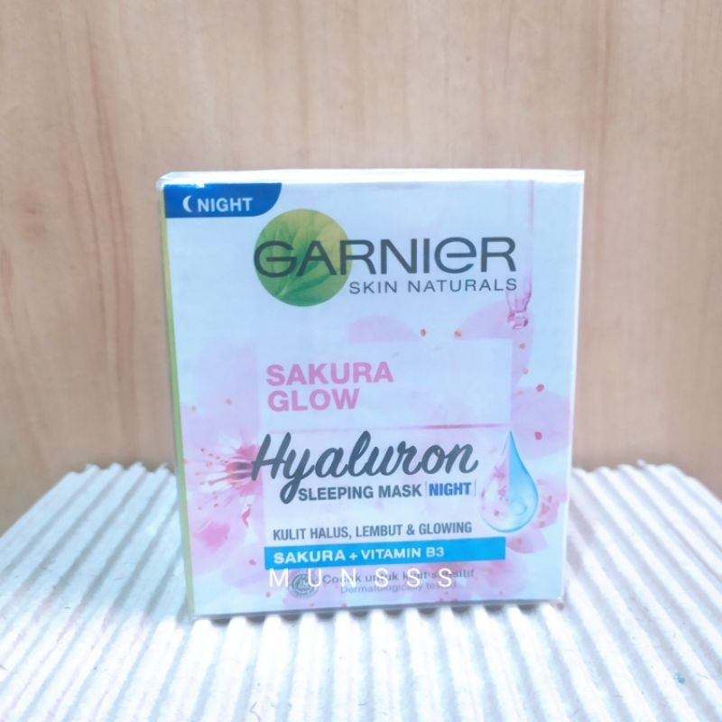 Jual Garnier Sakura Glow Hyaluron Sleeping Mask Night Cream | Shopee ...