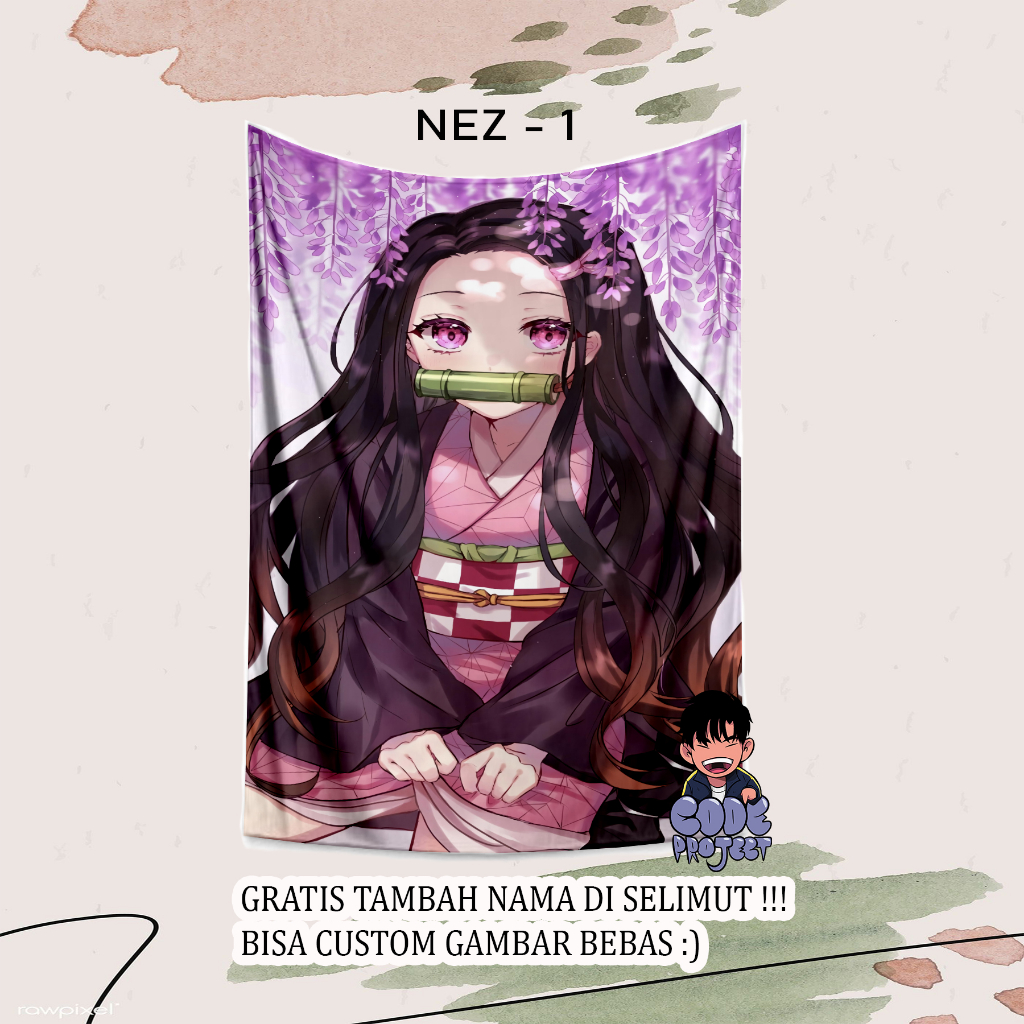 Jual Selimut Anime kimetsu no yaiba - selimut nezuko - selimut kawai ...