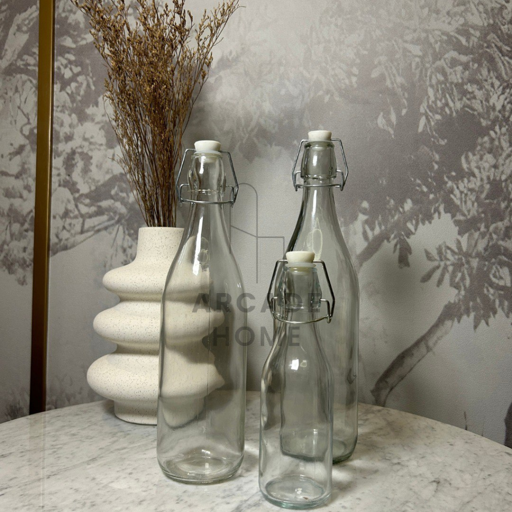 Jual Arcade Home Botol Kaca Tutup Flexibel / Flip Top Clear Glass Water ...