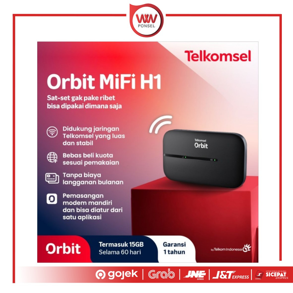 Jual Orbit Mifi H1 Portable Modem Wifi 4G High Speed Bonus Data ...